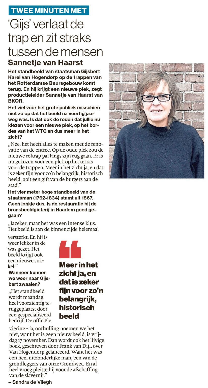 Van Hogendorp zit straks tussen de mensen - BKOR